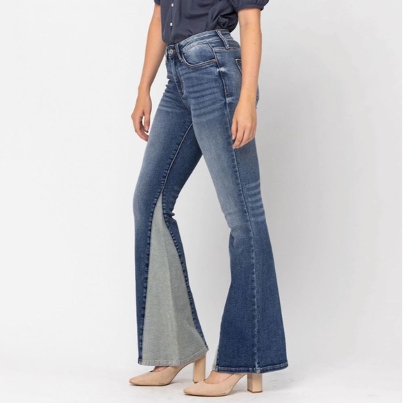 Judy Blue | Jeans | Judy Blue Mid Rise Two Tone Panel Flare Jeans ...